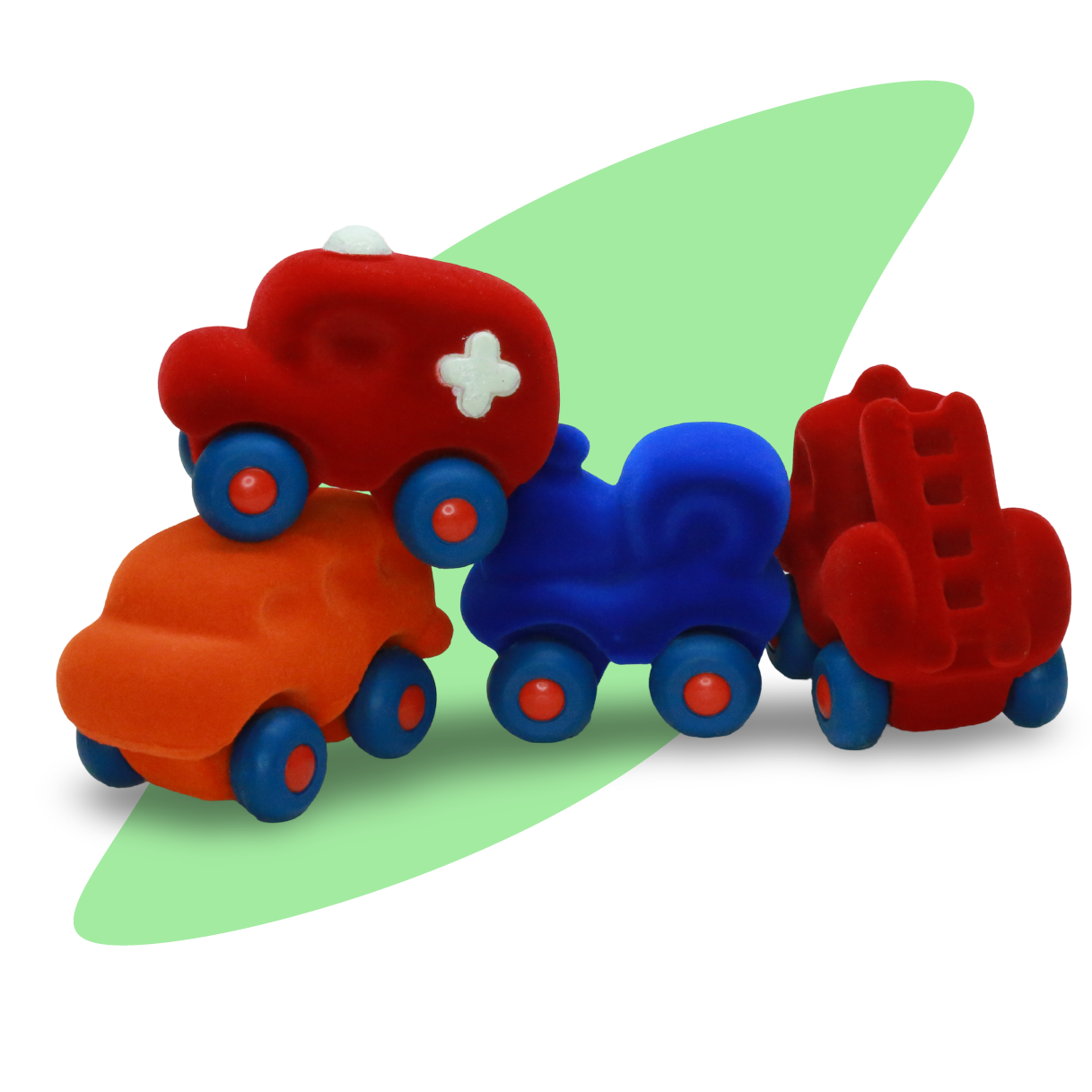 Set of Colorful Micro Vehicles for Sensory Play