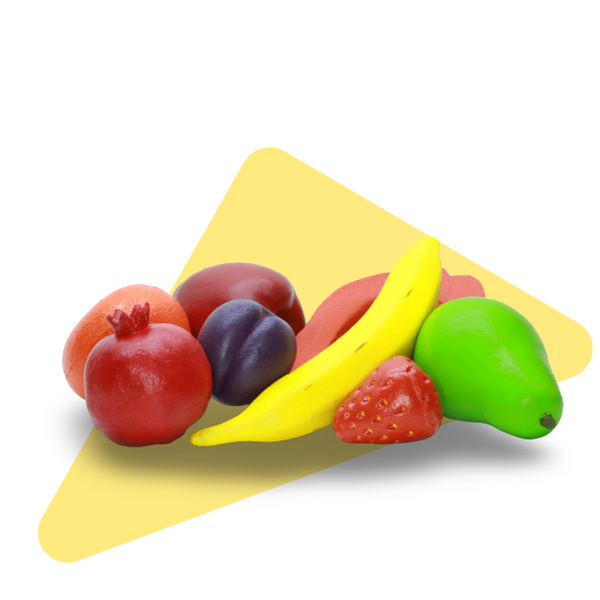 Realistic Fruits Set of 8 Made From 100% Natural Rubber